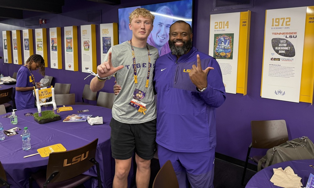 Orange Beach 6-foot-6 2028 TE Lee Steele reacts to LSU offer